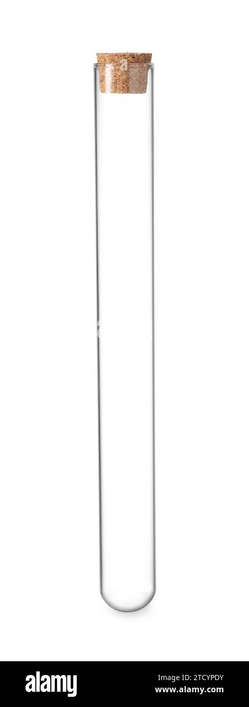 Empty glass test tube isolated on white Stock Photo - Alamy