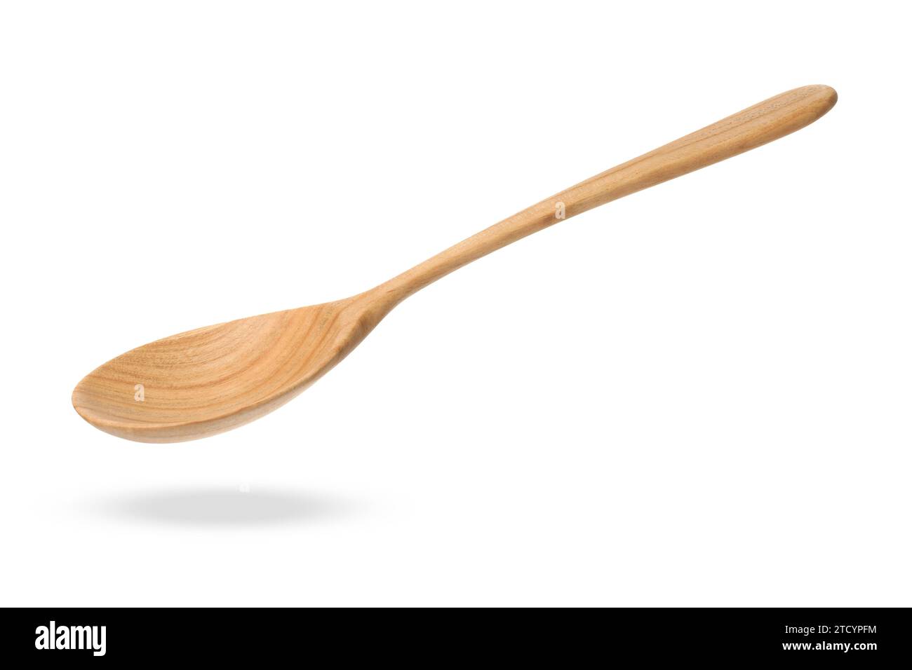 Wooden spoon in air isolated on white Stock Photo - Alamy