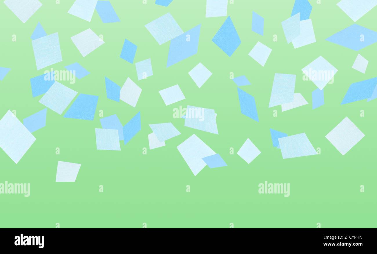 Bright confetti falling on light green background. Banner design Stock ...