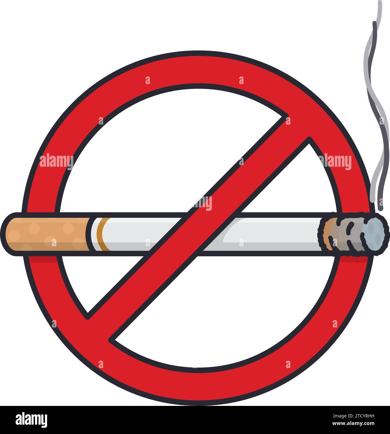 No smoking symbol isolated vector illustration with burning filter ...