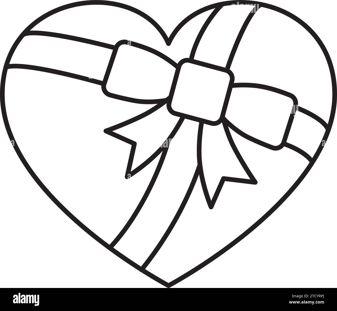 Heart ribbon bow outline Stock Vector Images - Alamy