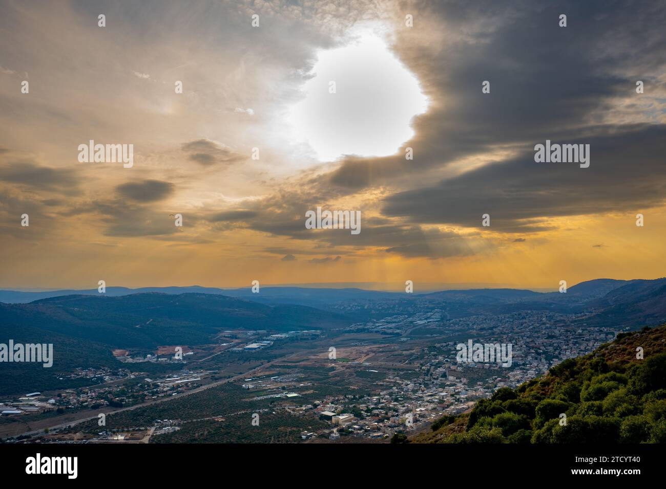 Sunset in the upper Galilee in North Israel Stock Photo - Alamy