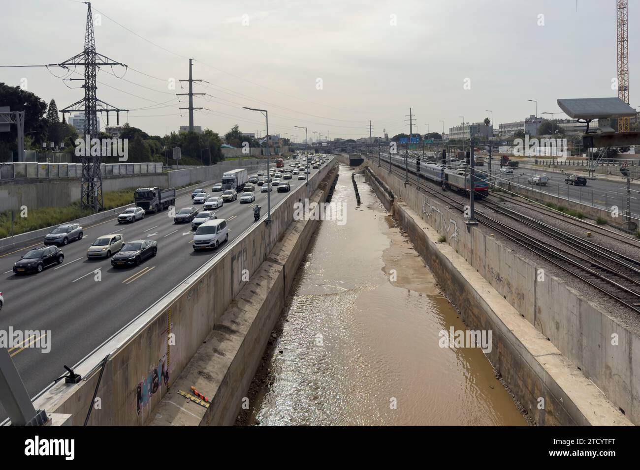 Overflow of the Ayalon river a perennial stream diverted from its ...