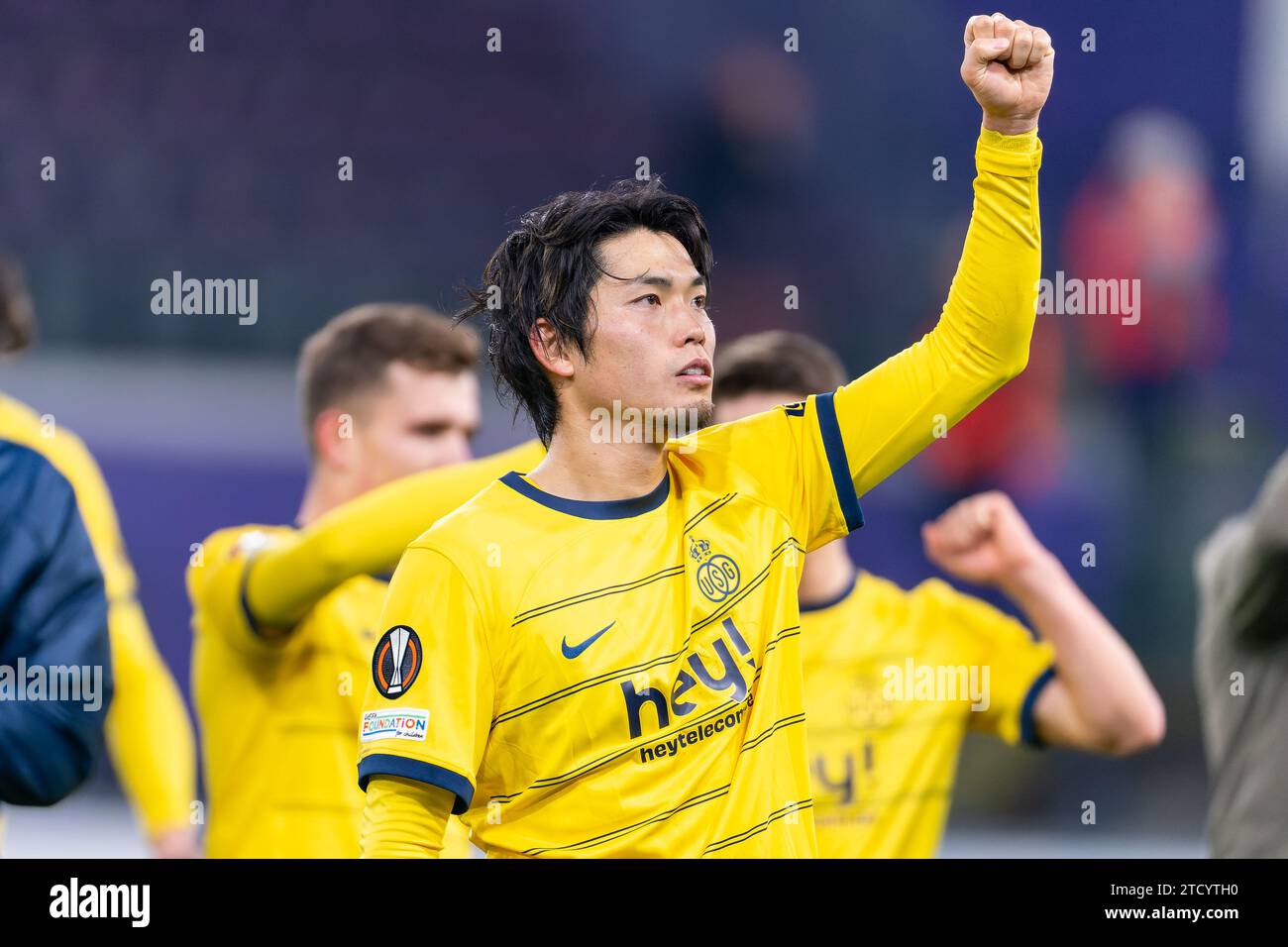 Koki machida of union saint gilloise celebrating their sides victory hi ...