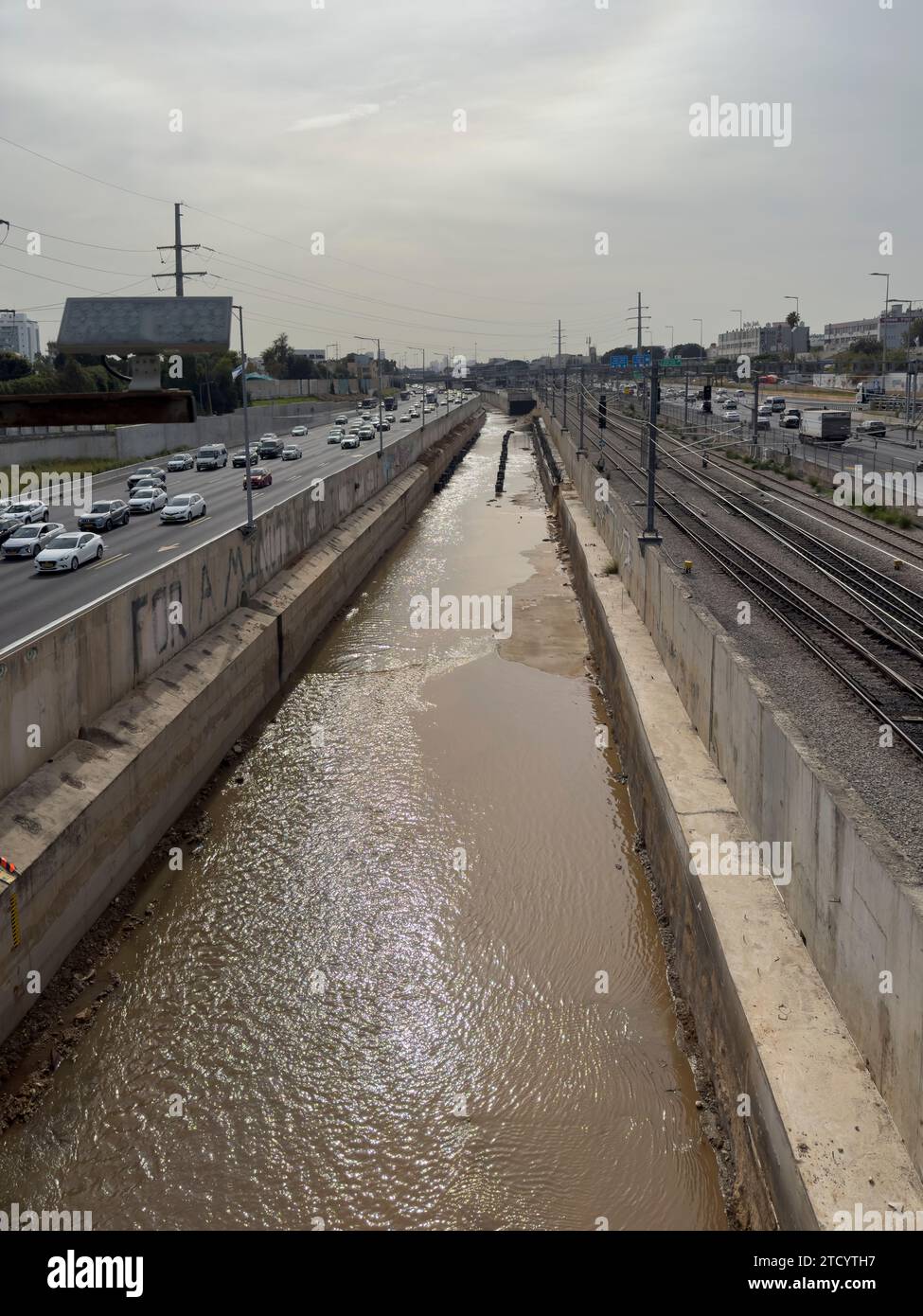 Overflow of the Ayalon river a perennial stream diverted from its ...
