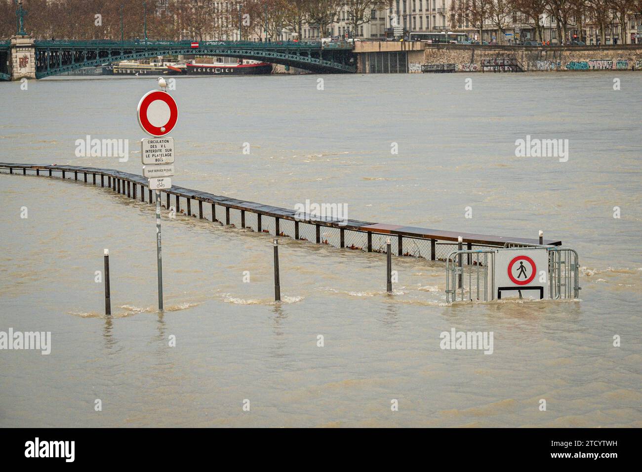 The flooded Rhône overflowing its banks Stock Photo - Alamy