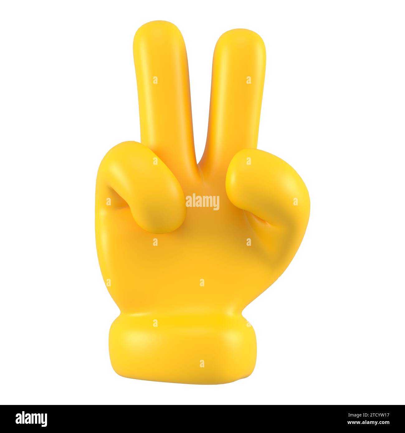 Character yellow hand. Peace symbol Stock Photo - Alamy