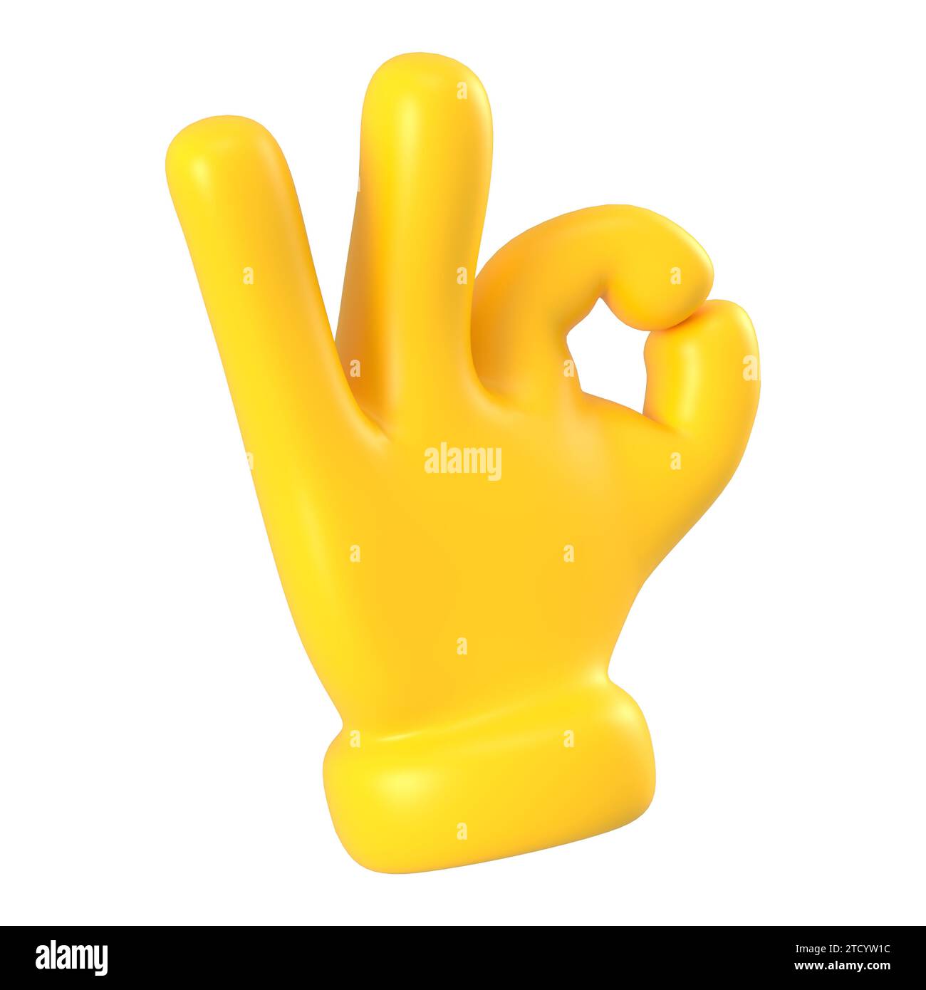 Character yellow hand. Okay symbol Stock Photo - Alamy