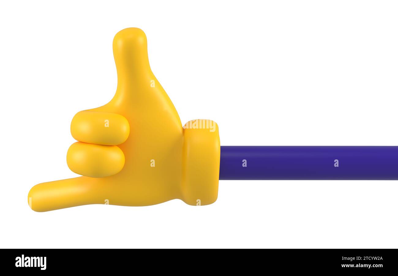 Character yellow hand collection. Call me hand symbol Stock Photo - Alamy