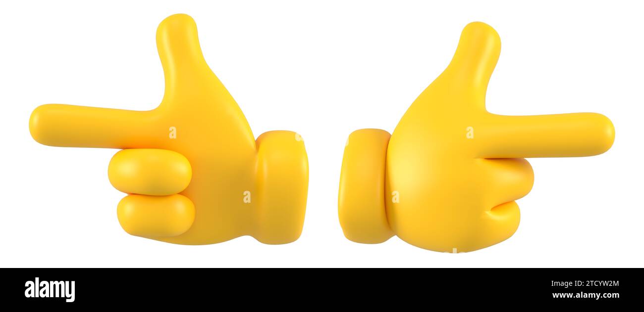 Character yellow hands collection. Pointing hands symbols Stock Photo ...