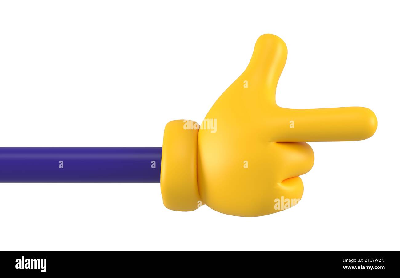 Character yellow hand collection. Pointing hand symbol Stock Photo - Alamy