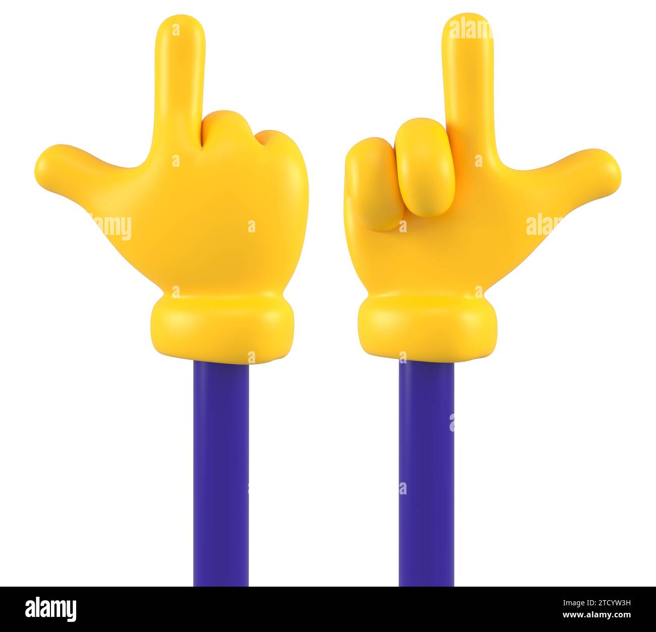 Character yellow hands collection. Pointing up hands symbols Stock ...