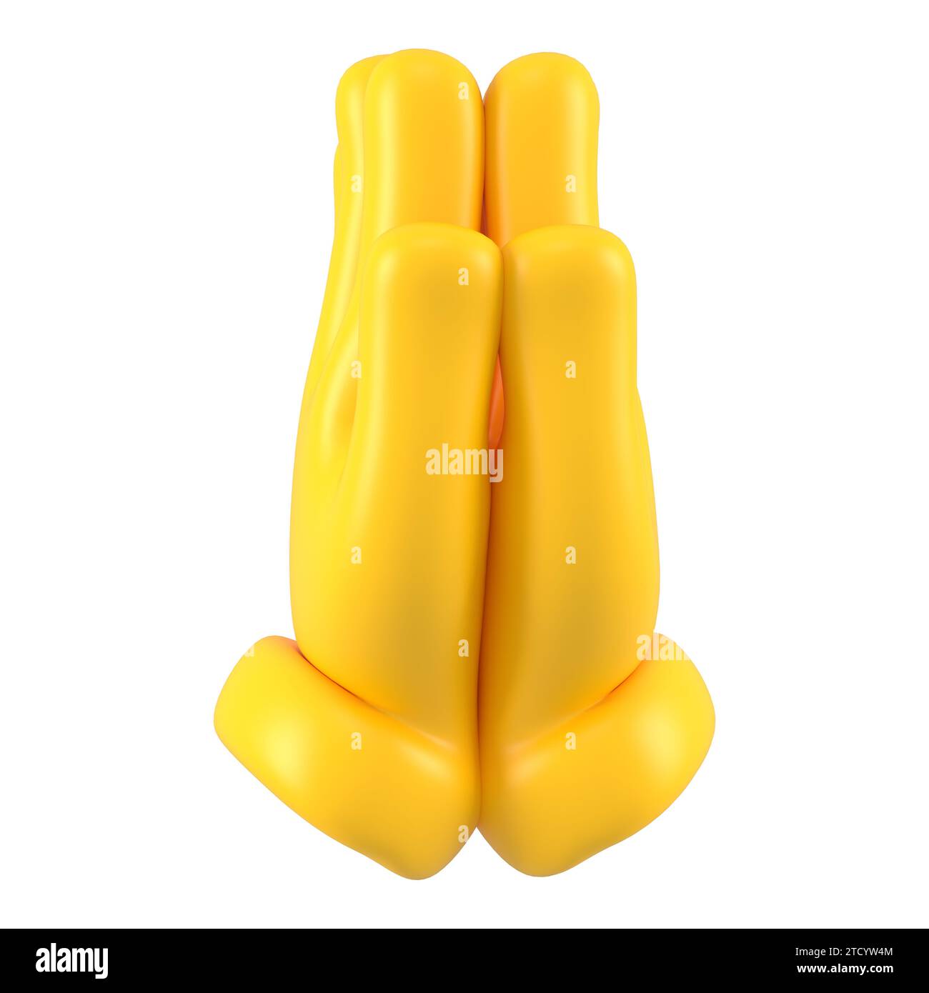 Character yellow hope gesture. Prayer hands symbol Stock Photo - Alamy