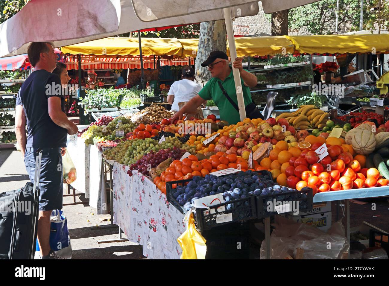 Fruit stall in outdoor market, Split, Croatia Stock Photo - Alamy