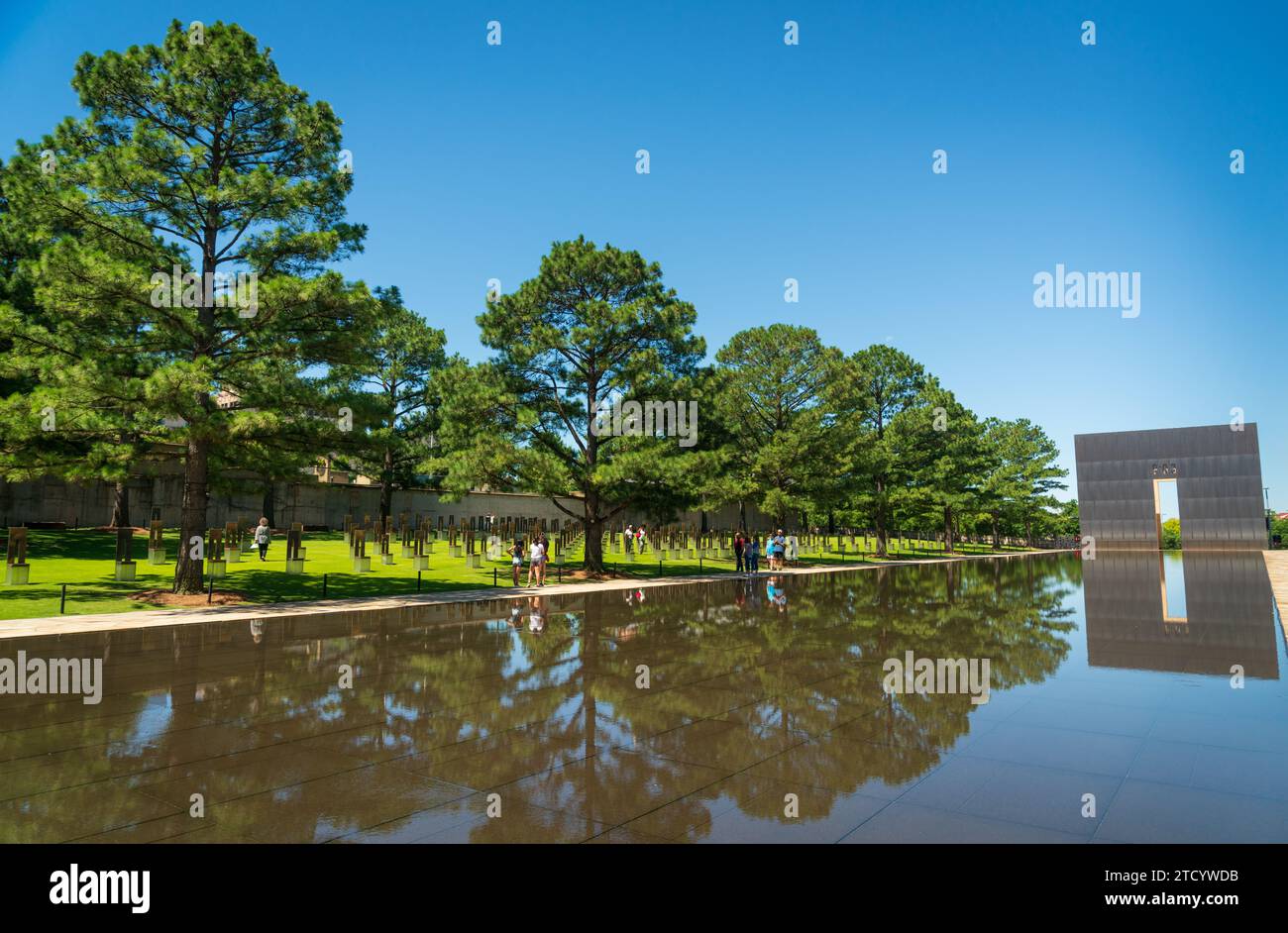 The Monument and Reflection Pool at Oklahoma City National Memorial ...