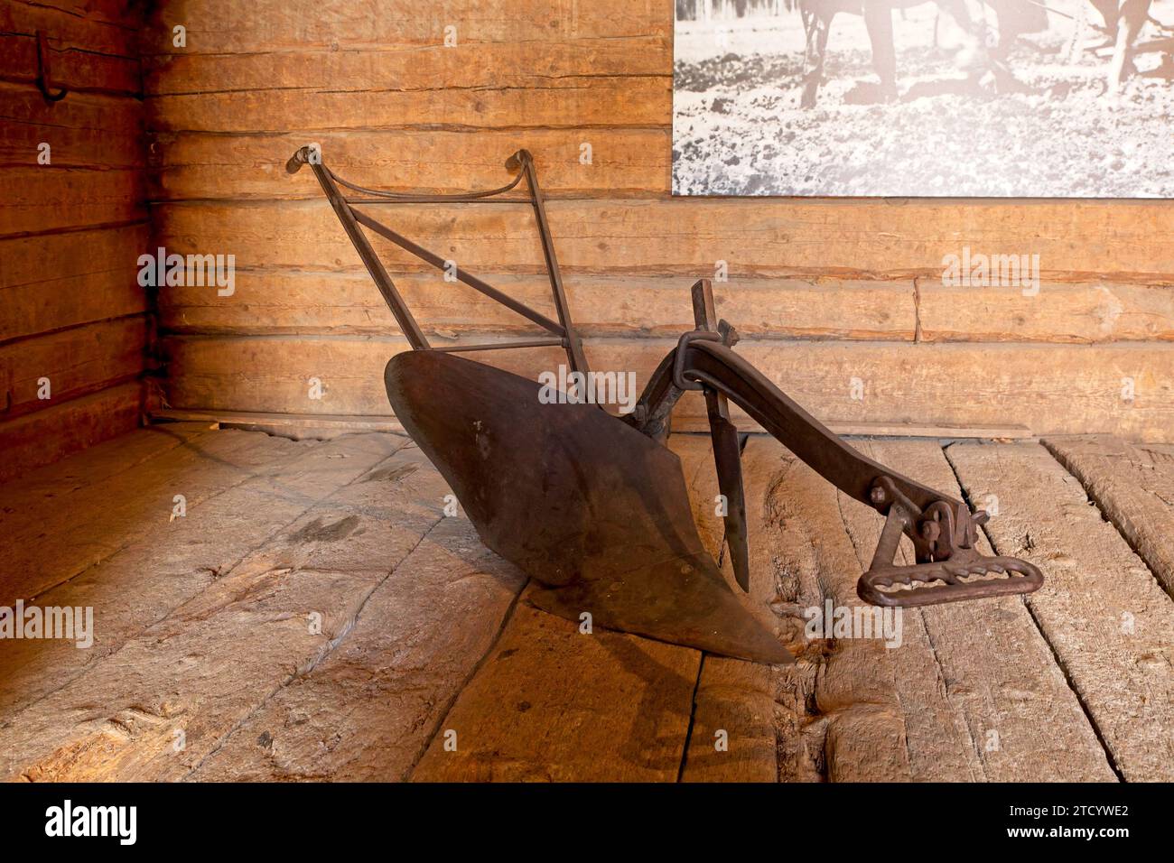 Old rusty plough in barn at Jorvi, Espoo, Finland Stock Photo - Alamy
