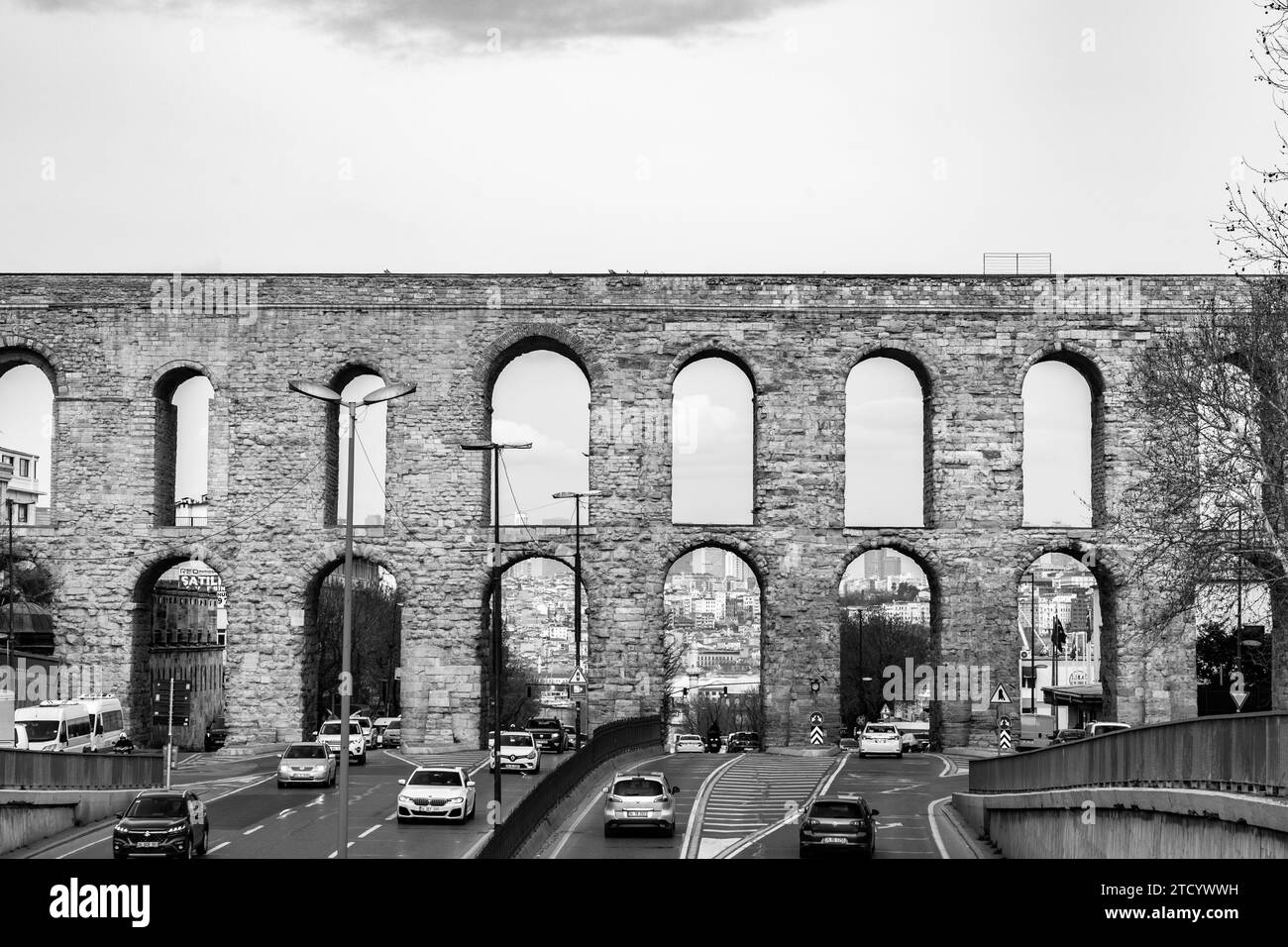 Istanbul, Turkiye - March 7, 2023: The Aqueduct of Valens was a Roman ...