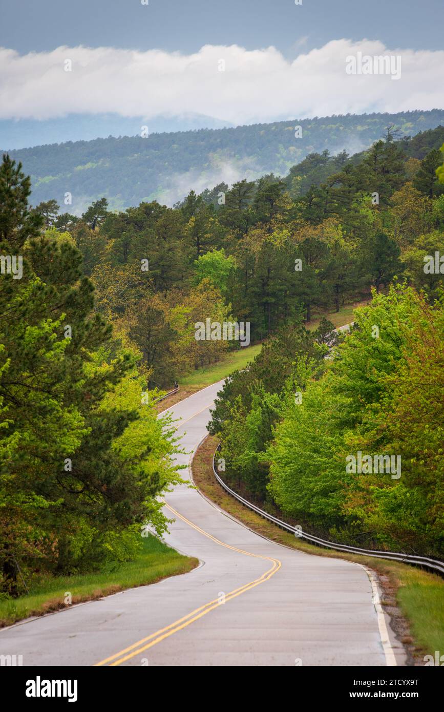 The Winding Road at Talimena Scenic Drive, National Scenic Byway Stock ...