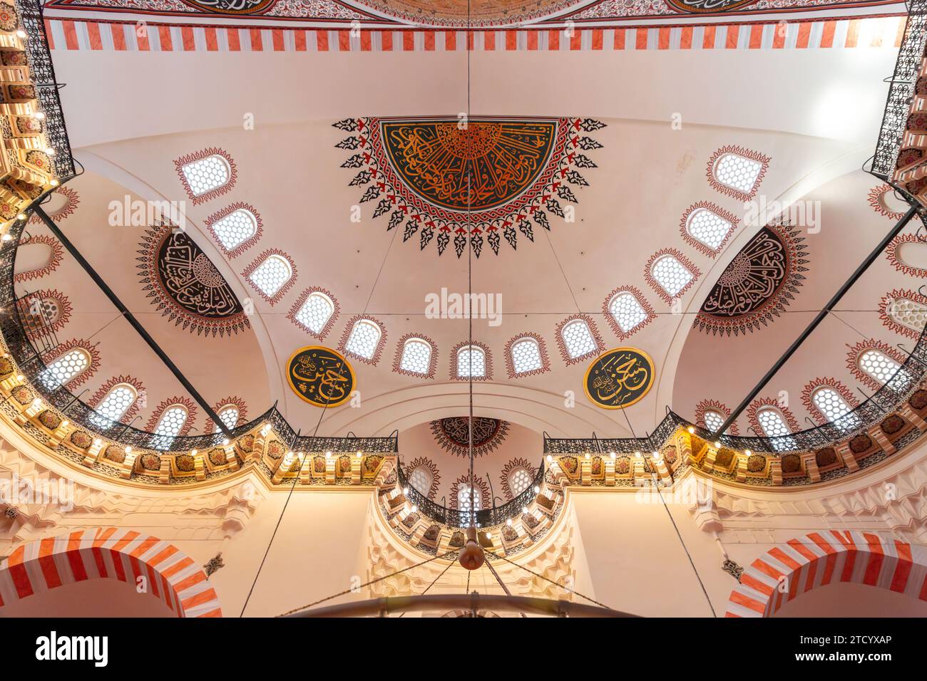 Istanbul, Turkiye - March 7, 2023: Interior view of Suleymaniye, an ...