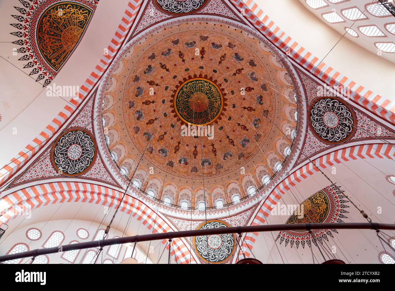 Istanbul, Turkiye - March 7, 2023: Interior view of Suleymaniye, an ...