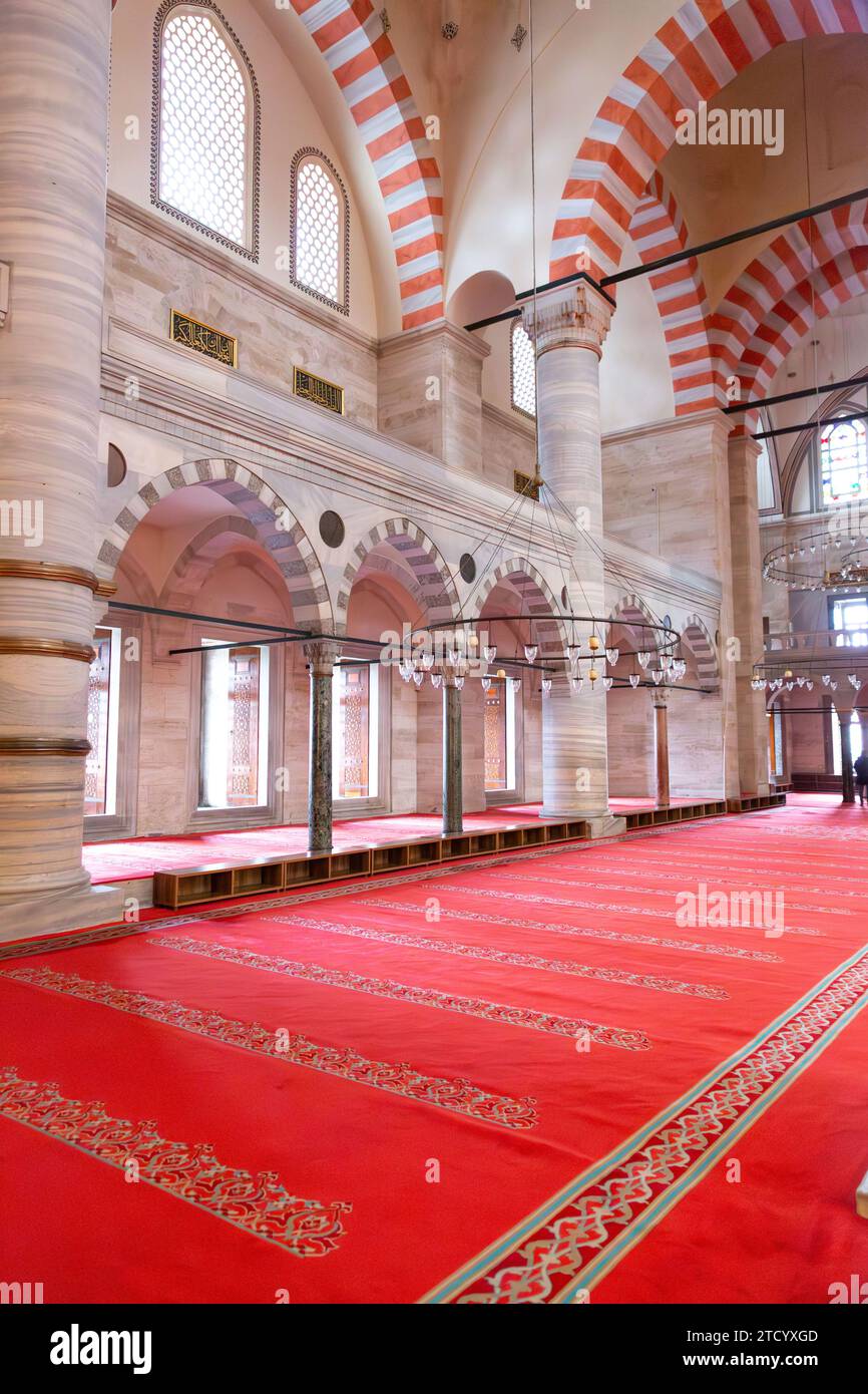 Istanbul, Turkiye - March 7, 2023: Interior view of Suleymaniye, an ...