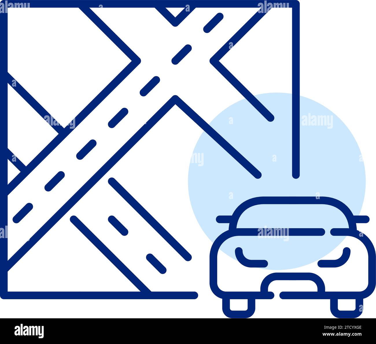 Car routes and navigation maps app. Pixel perfect, editable stroke ...
