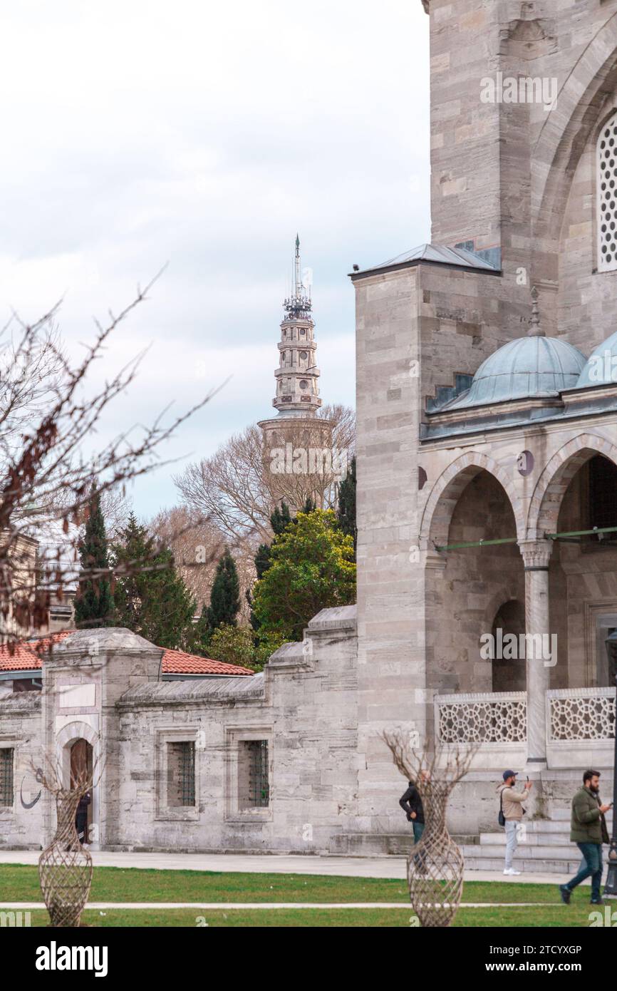 Istanbul, Turkiye - March 7, 2023: Beyazıt Tower, also named Seraskier ...