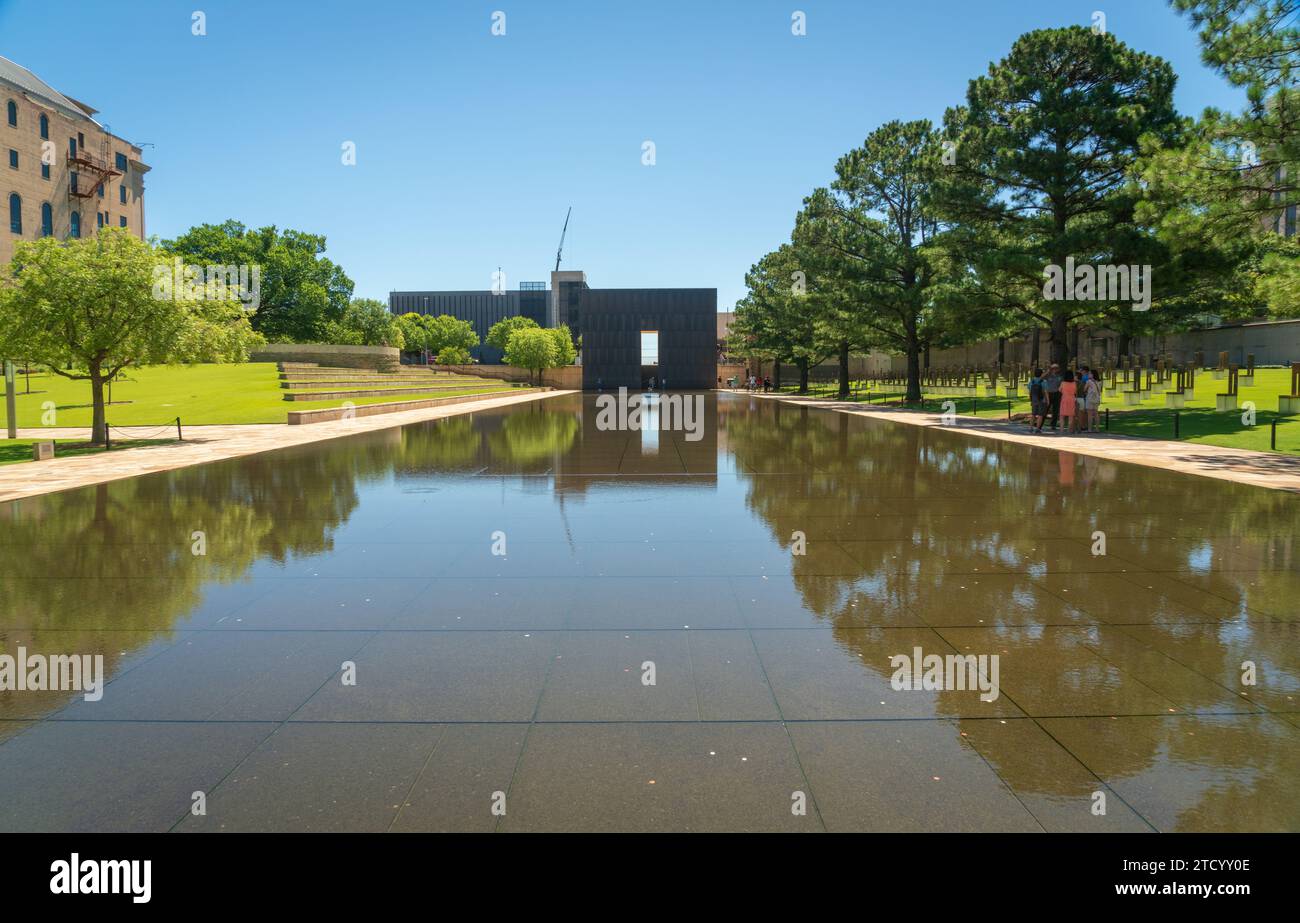 The Monument and Reflection Pool at Oklahoma City National Memorial ...
