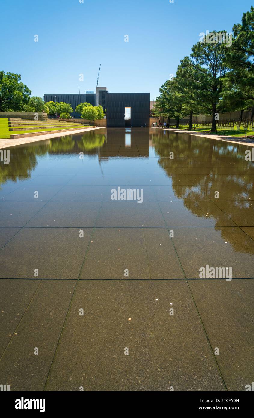 The Monument and Reflection Pool at Oklahoma City National Memorial ...