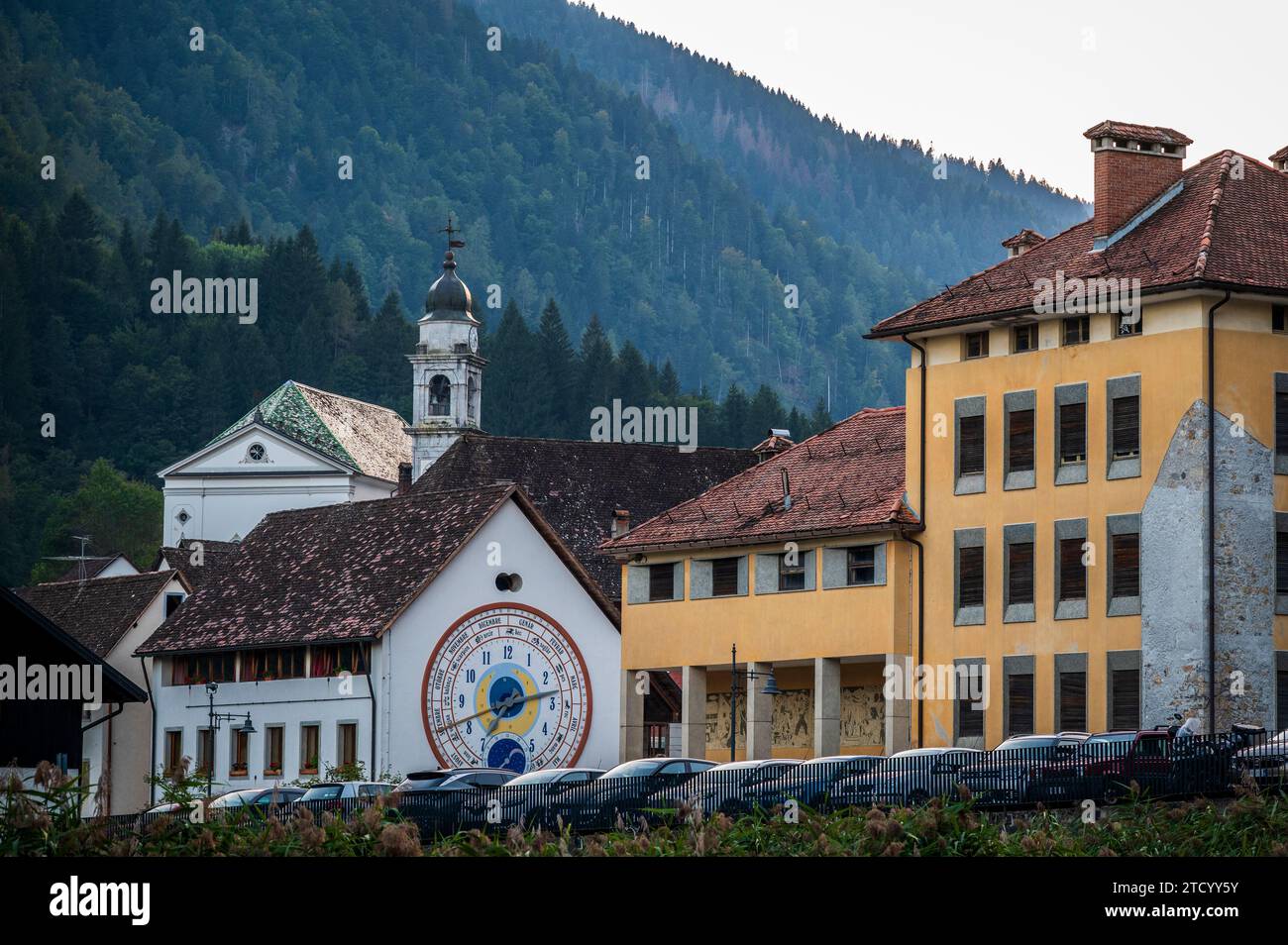 Last lights of day in the valley of time and clocks. Val Pesarina and ...