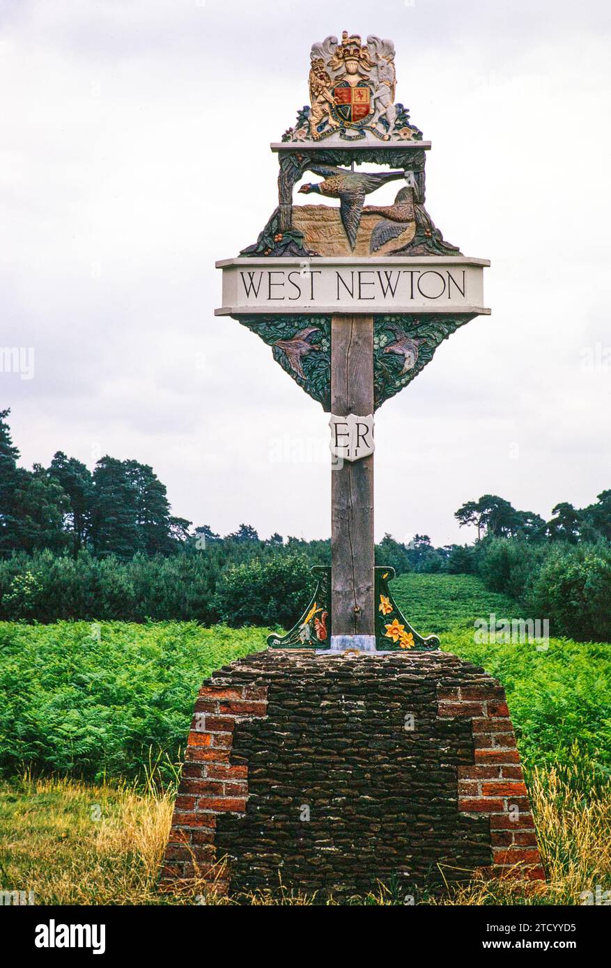 Village sign of west newton hi-res stock photography and images - Alamy