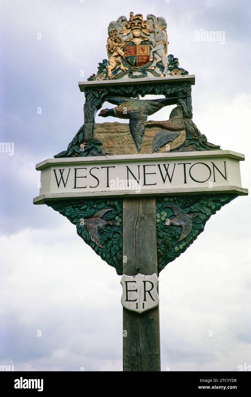 Village sign of west newton hi-res stock photography and images - Alamy
