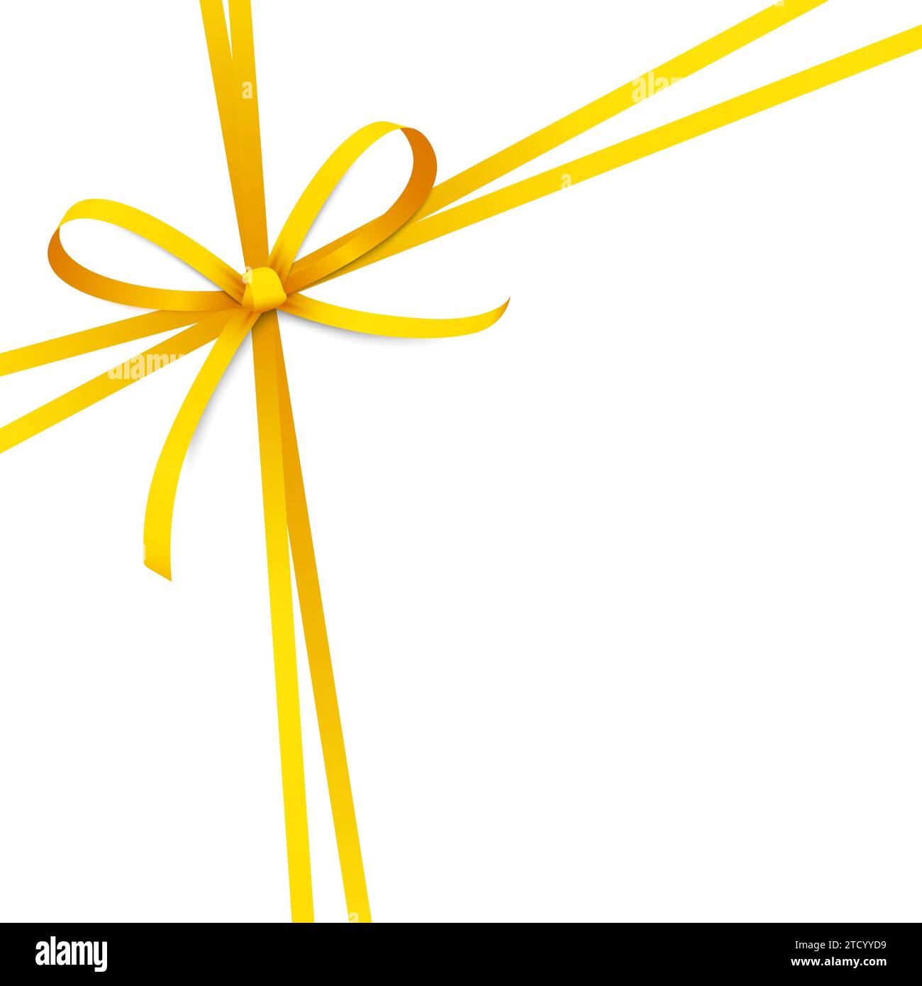 EPS 10 vector illustration of yellow colored ribbon bow and gift band ...