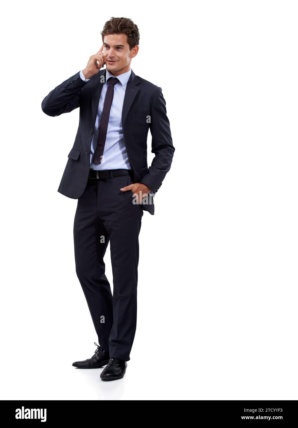 Phone call, employee and man with business, conversation and agent ...