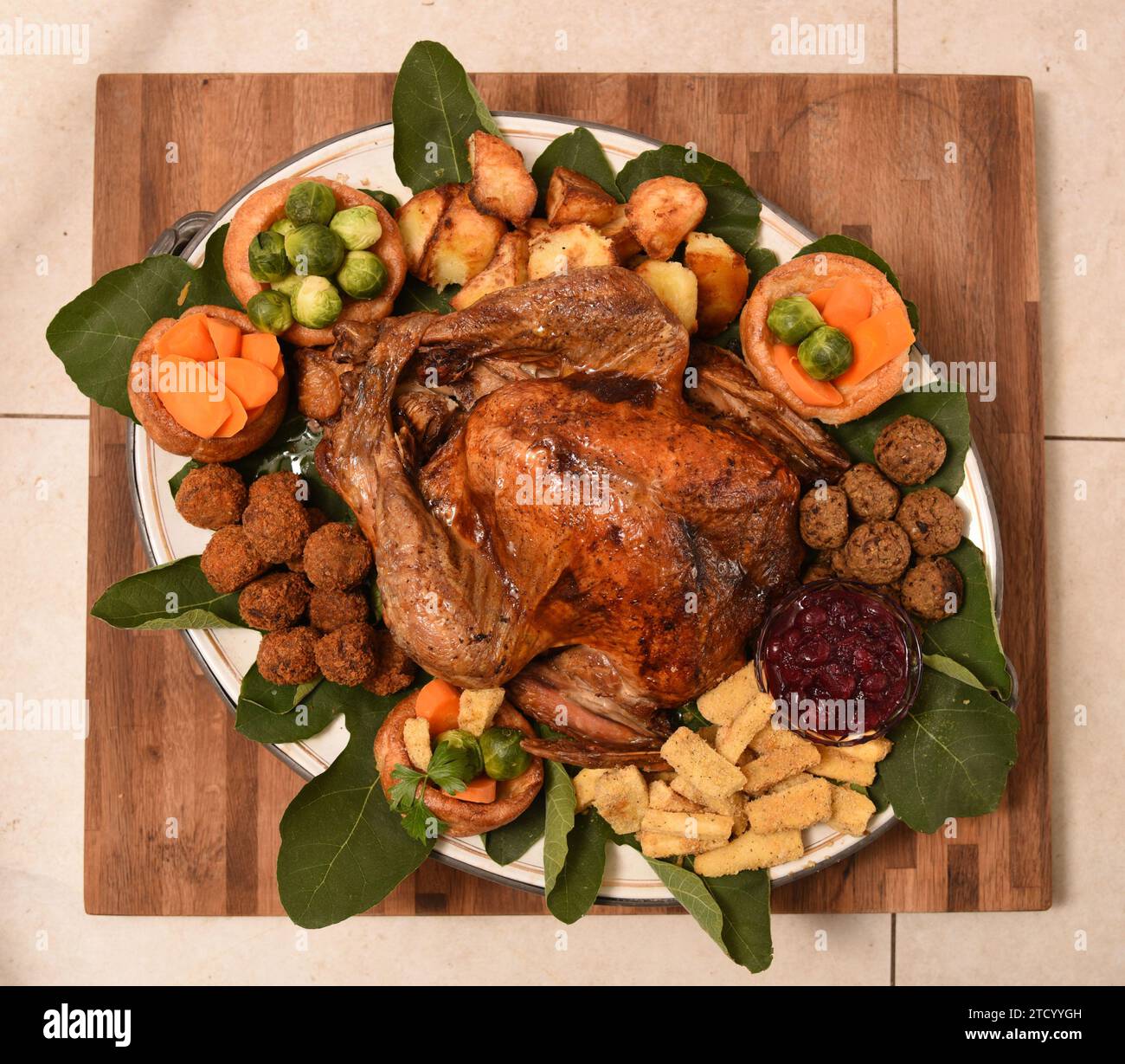 Christmas Turkey Dinner Stock Photo - Alamy