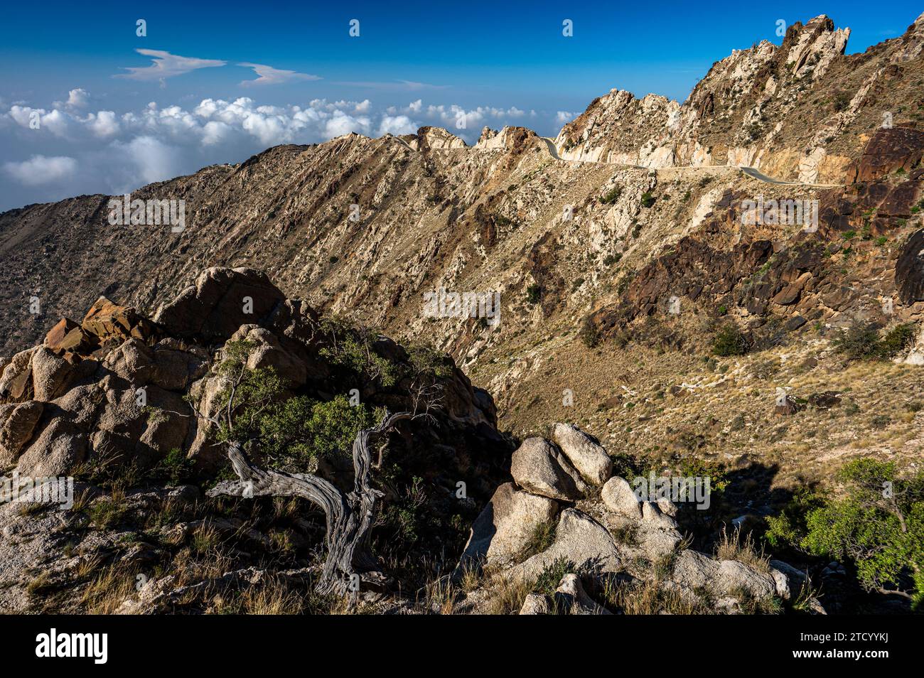 Dramatic and picturesque mountain landscape. Early morning in the ...