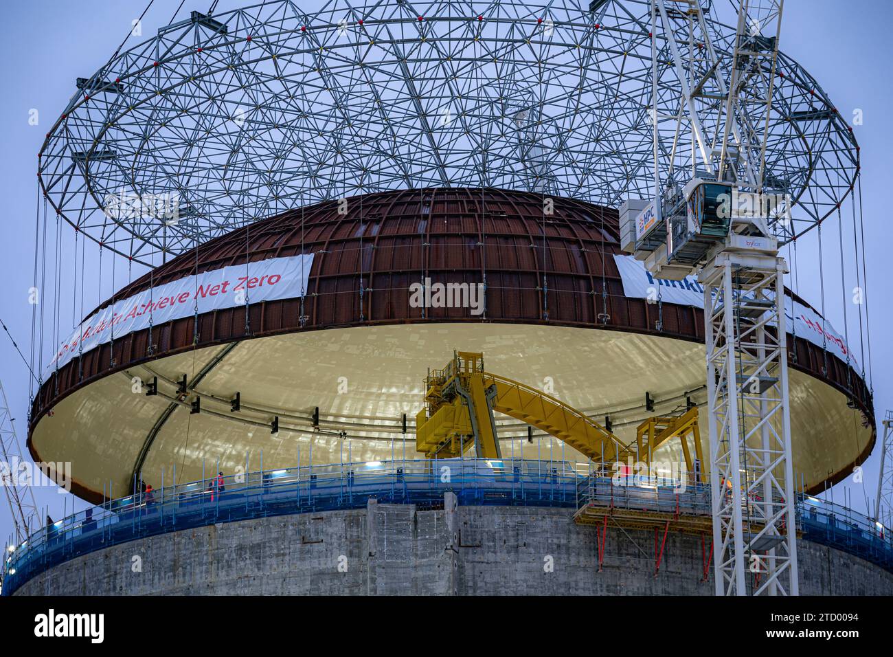 Engineering teams use the world's largest crane - Big Carl - to lift a ...