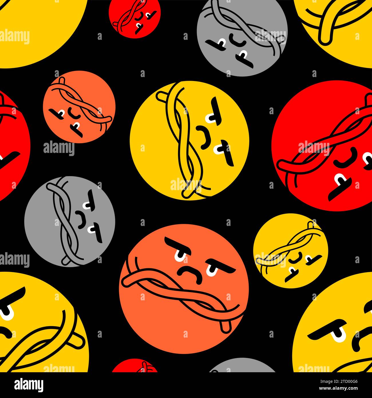 Angry Pattern seamless. Unhappy face Background. Aggressive emoji ...