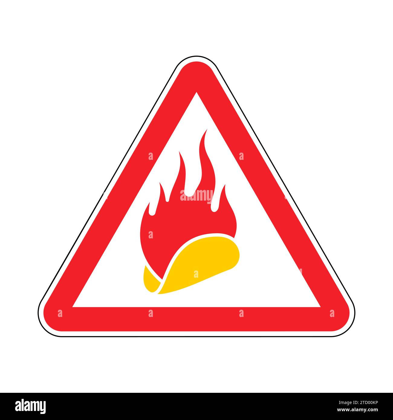 Attention Fiery food. Food with pepper Caution sign Stock Vector Image ...