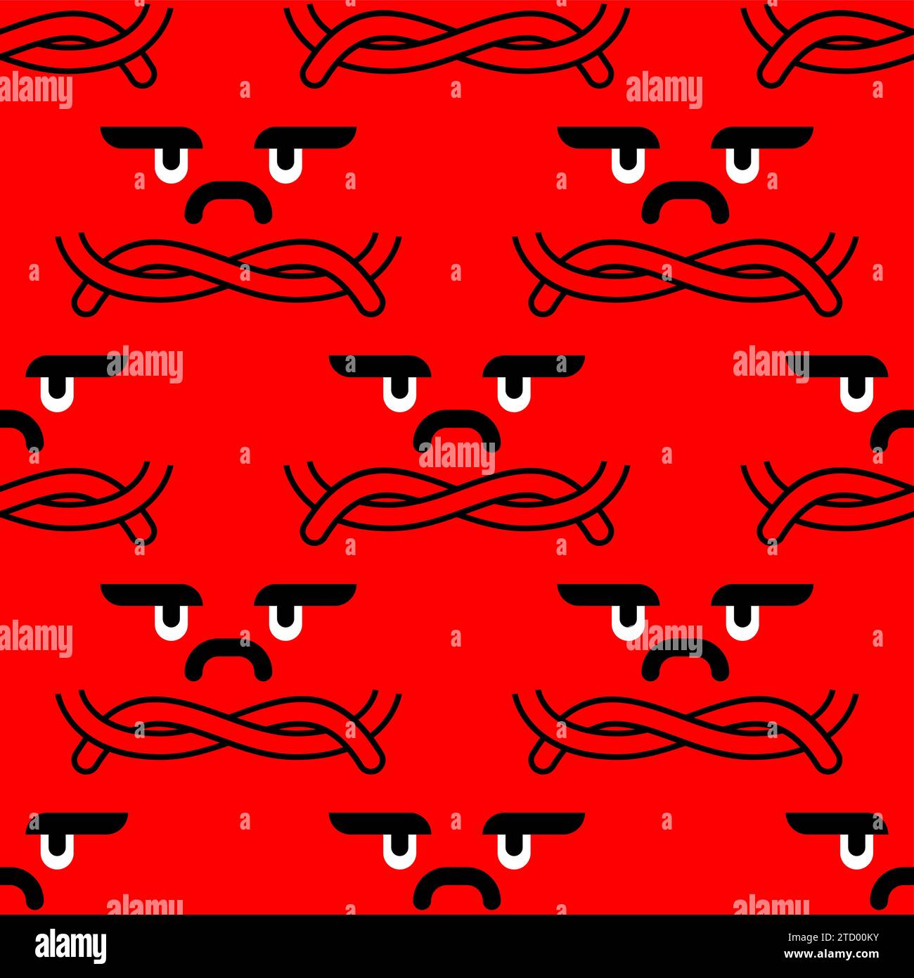 Angry Pattern seamless. Unhappy face Background. Aggressive emoji ...