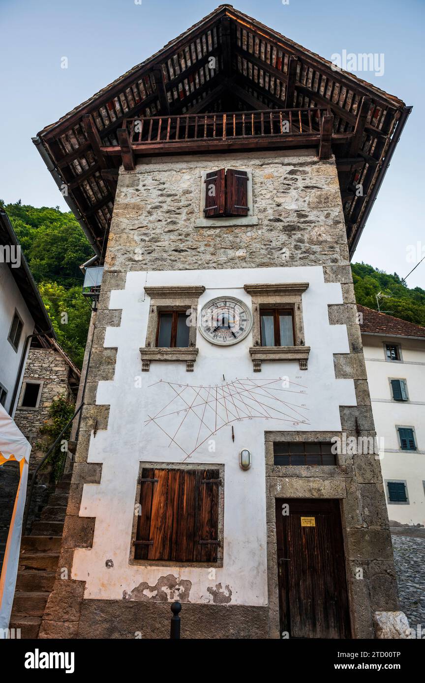 Last lights of day in the valley of time and clocks. Val Pesarina and ...