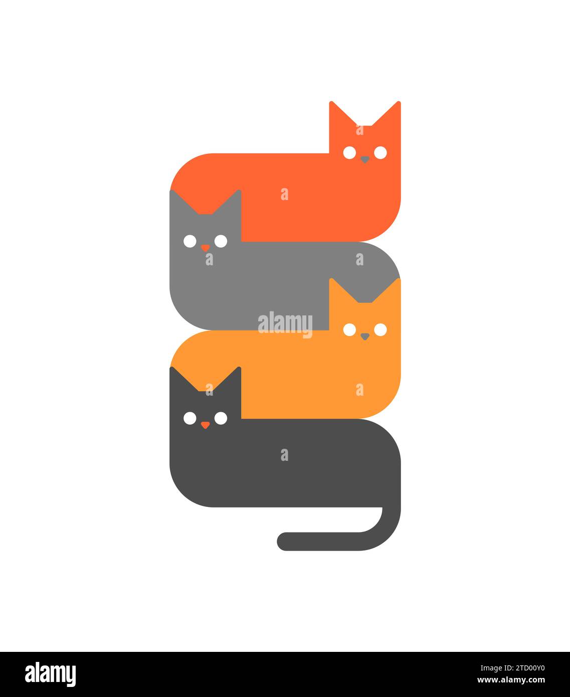 Chain of cats. Lots of pets. Set cat Stock Vector Image & Art - Alamy