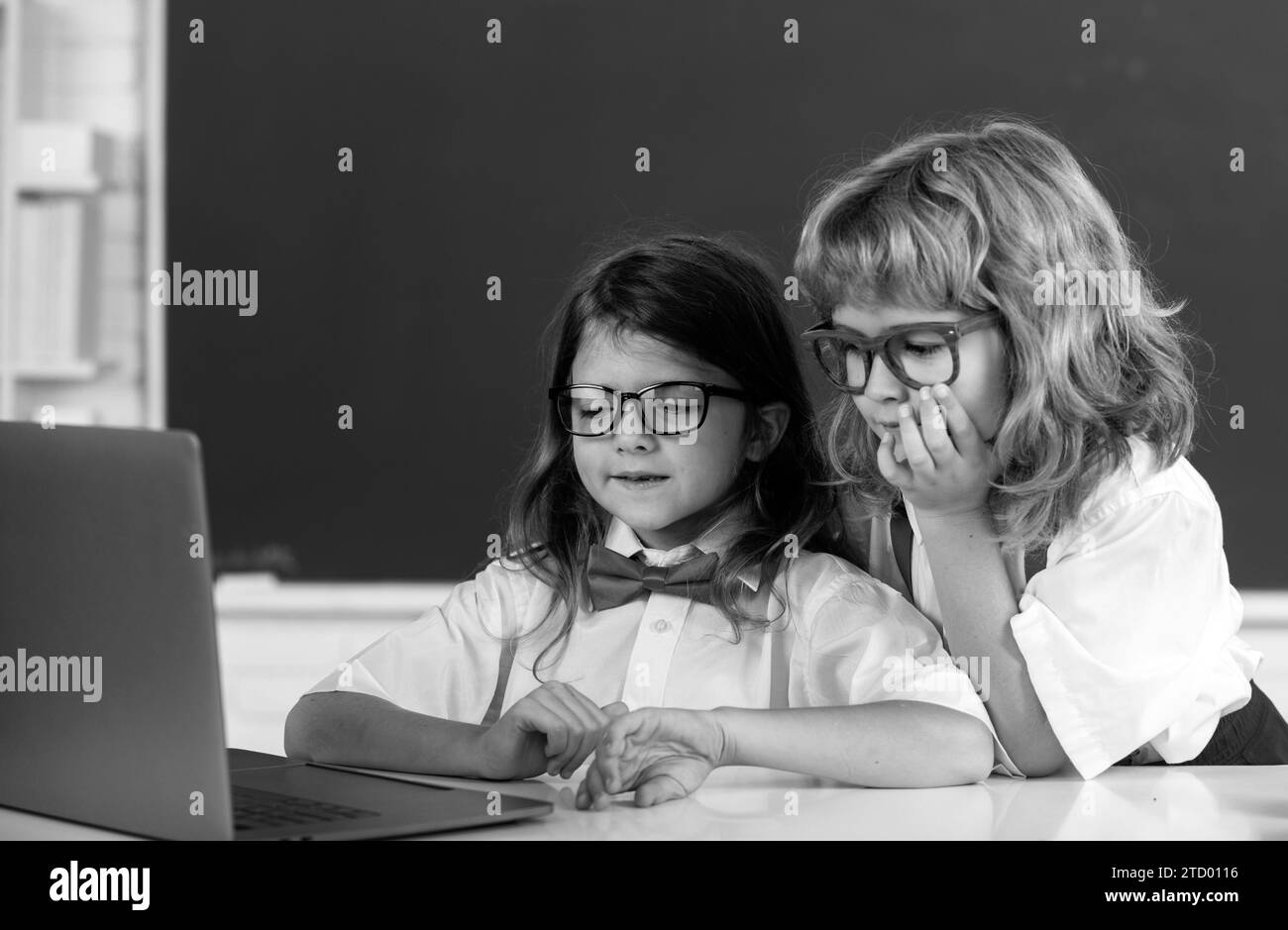 School friends learning together. Happy girl and boy school friends ...