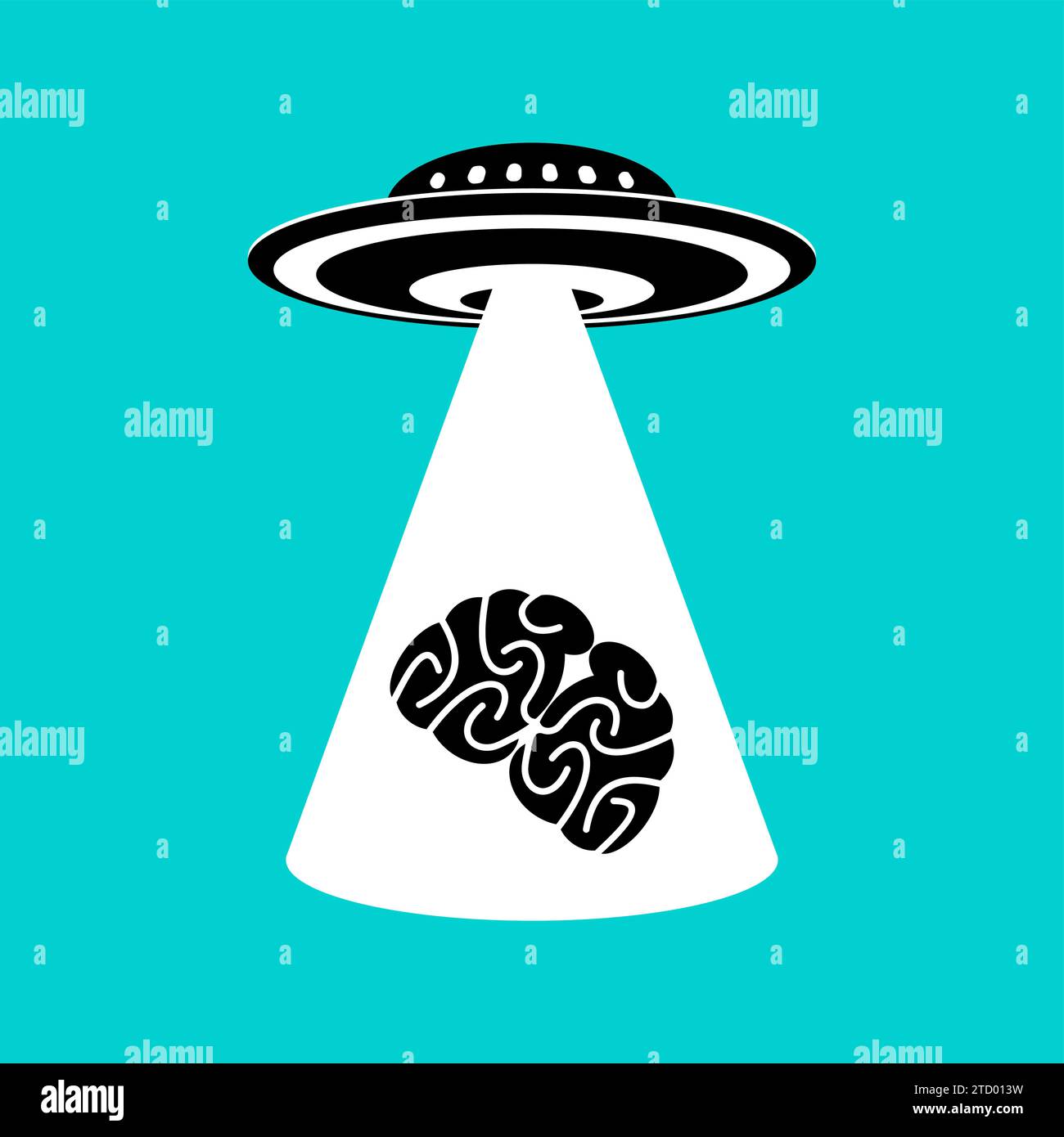 UFO steal brains. Aliens steal brain.Take brain out Stock Vector Image ...