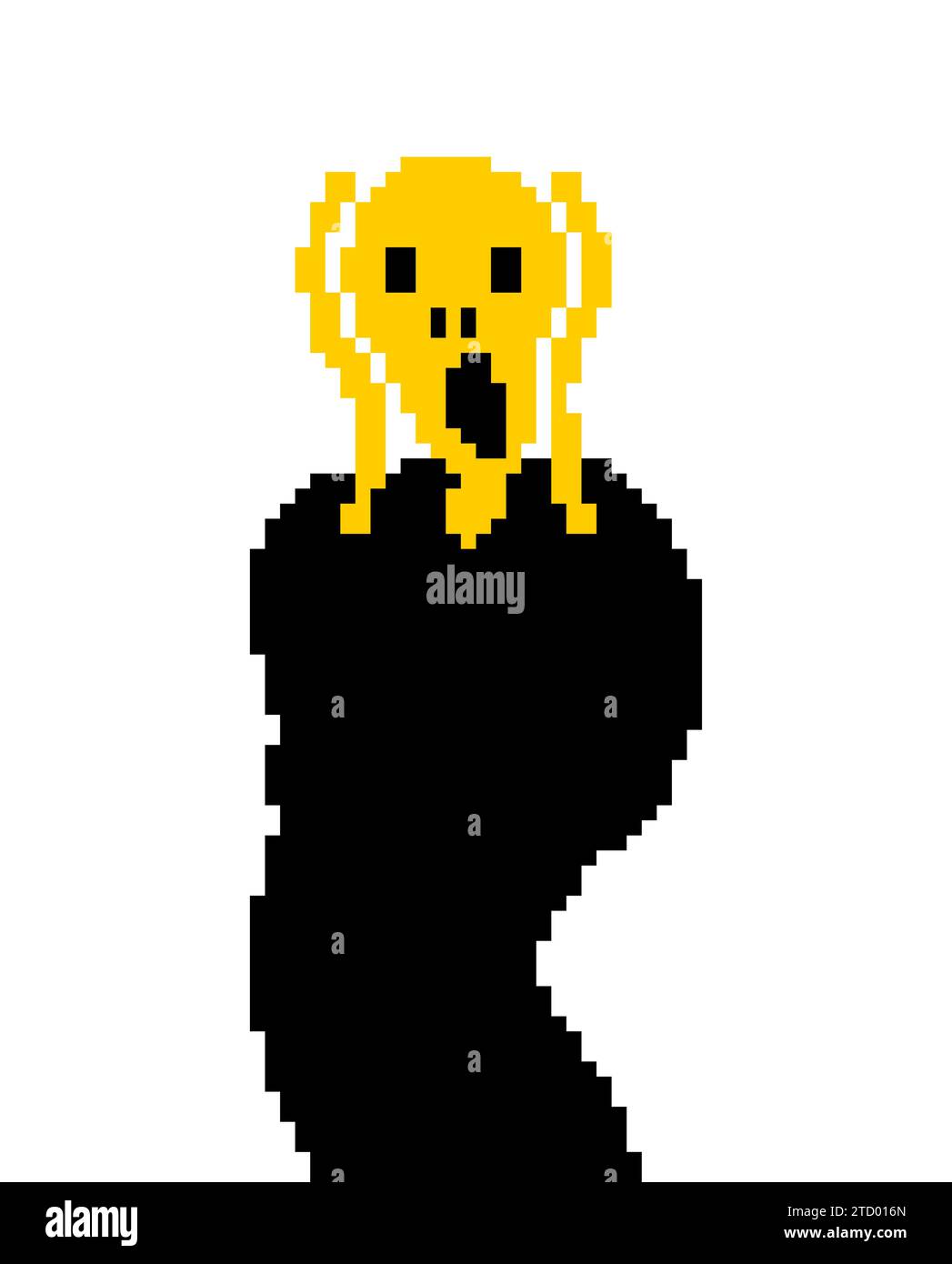 Scream munch Pixel art. 8 bit Man is scared and screaming. pixelated ...