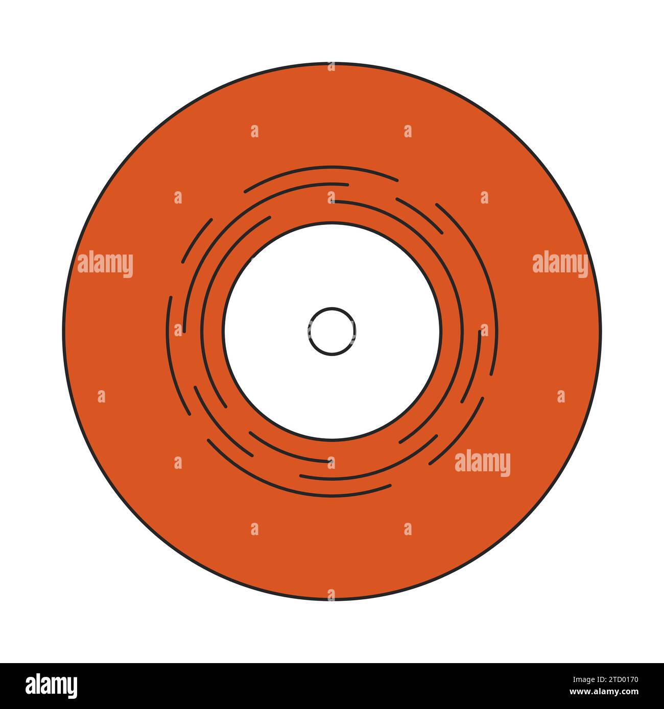 Vinyl Record 2d Linear Cartoon Object Stock Vector Image And Art Alamy