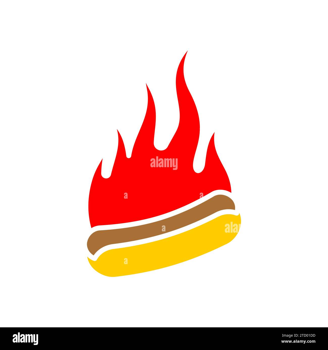 Fiery hotdog sign icon. Hot fast food symbol. Fiery food. Street food ...