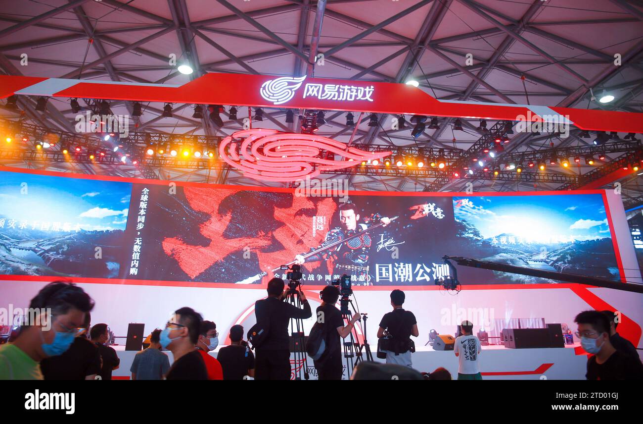 SHANGHAI, CHINA - JULY 30, 2021 - The NetEase game booth at Chinajoy in ...