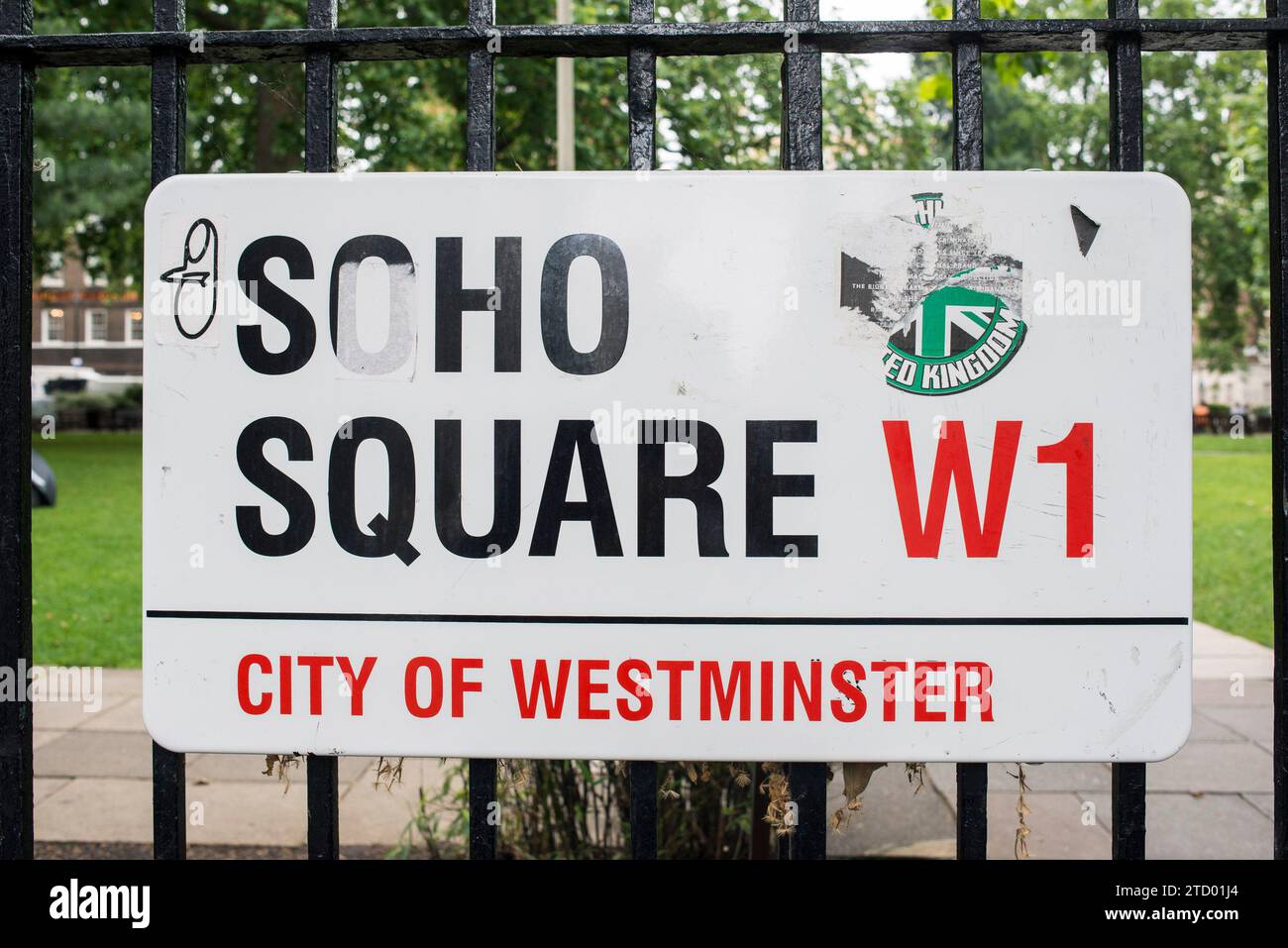 Soho Square street sign in London Stock Photo - Alamy