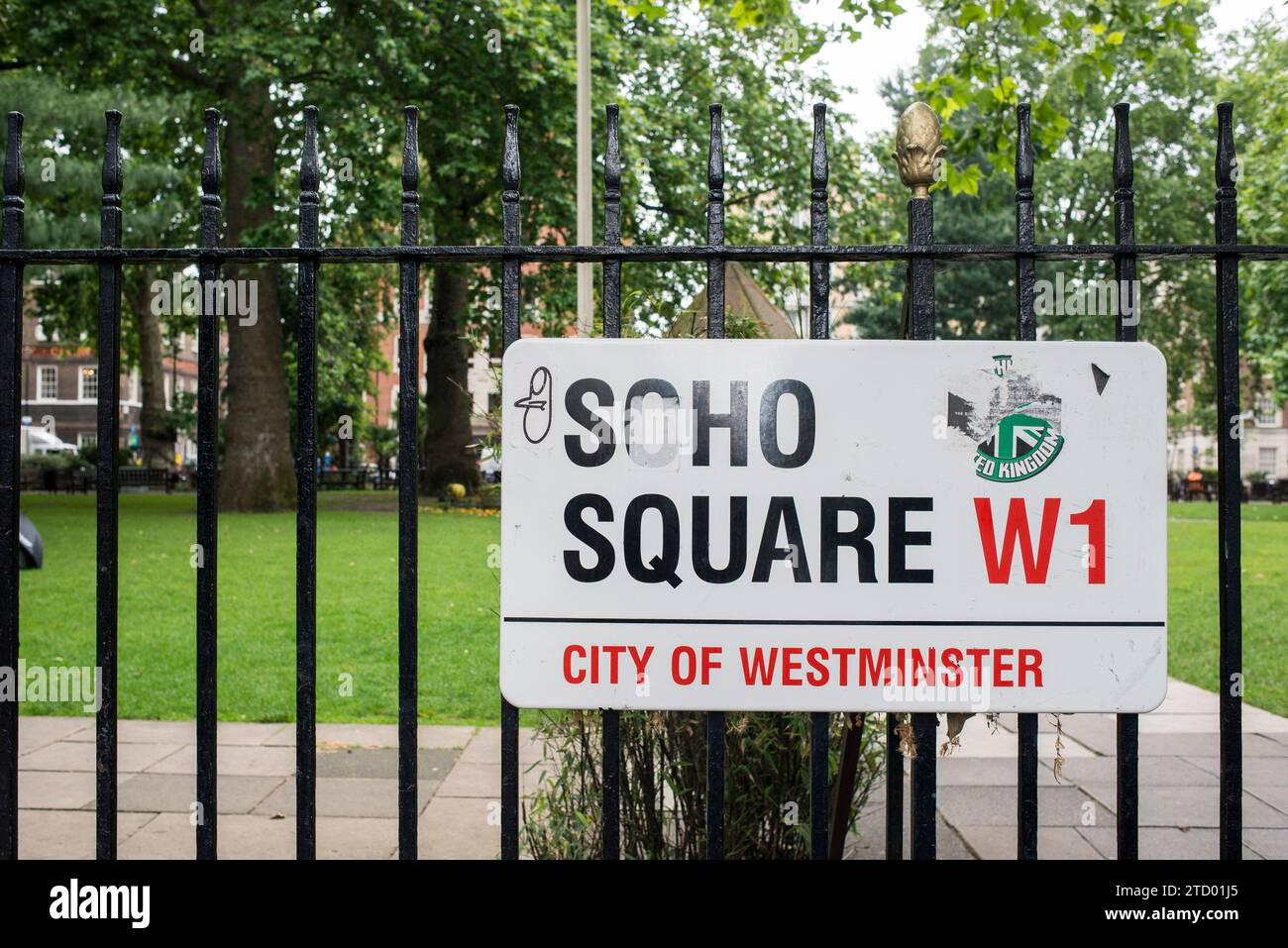 Soho Square street sign in London Stock Photo - Alamy